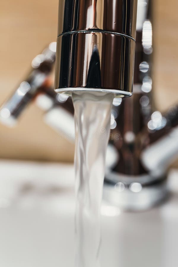 Water tap in bathroom stock image. Image of steam, silver - 104428297
