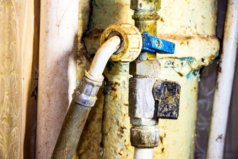 Tap on the water pipe stock image. Image of detail, installation ...