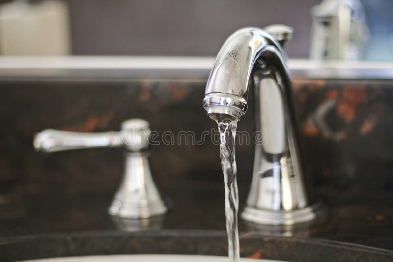Water Tap with Running Water Stock Image - Image of liquid, restroom ...