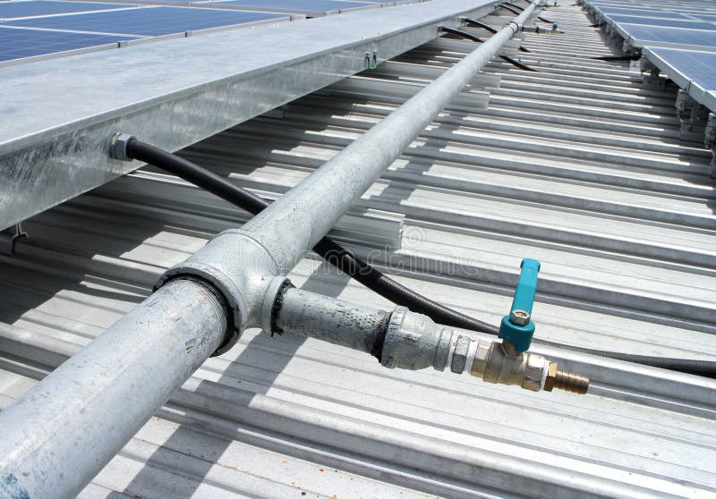 Water Tap Solar PV Rooftop stock image. Image of power - 75541039