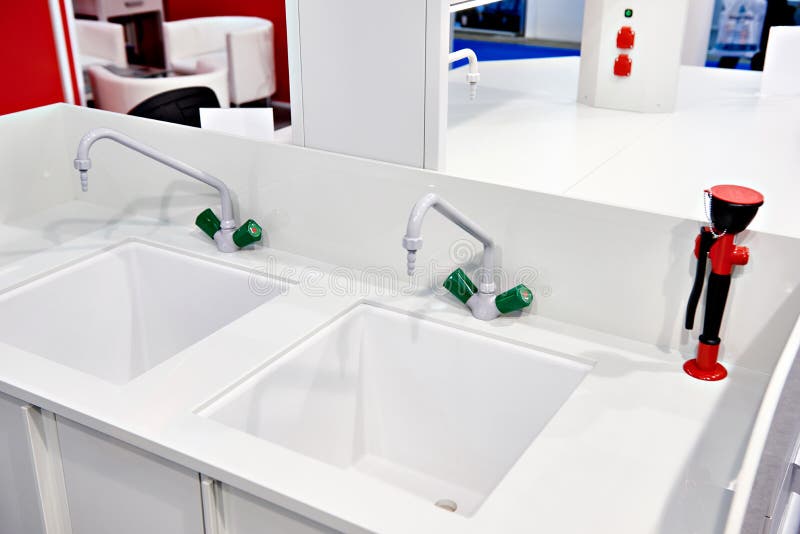 Taps in Chemical Laboratory Stock Image - Image of faucet, interior ...