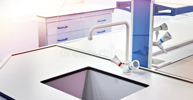 Taps in Chemical Laboratory Stock Photo - Image of pharma, faucet ...