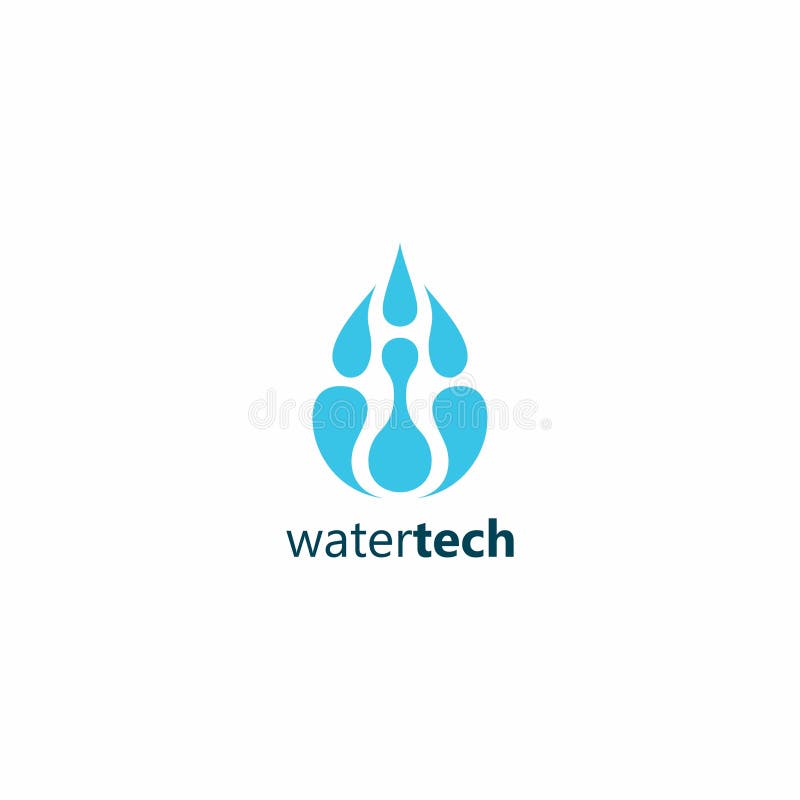 Water Tech Logo with Blue Color Stock Vector - Illustration of water ...