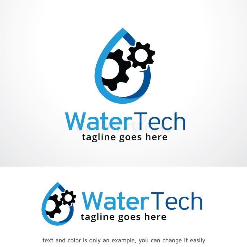 Water Tech Logo Template Design Vector Stock Vector - Illustration of ...