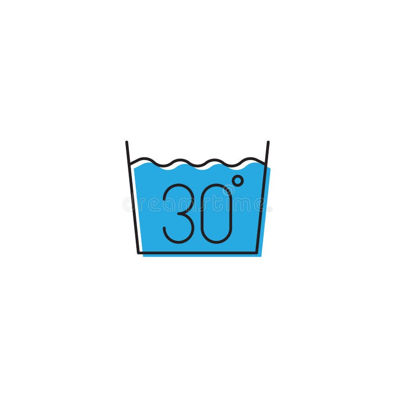 Water Temperature 30 Degrees Celsius Vector Icon Symbol Isolated on ...
