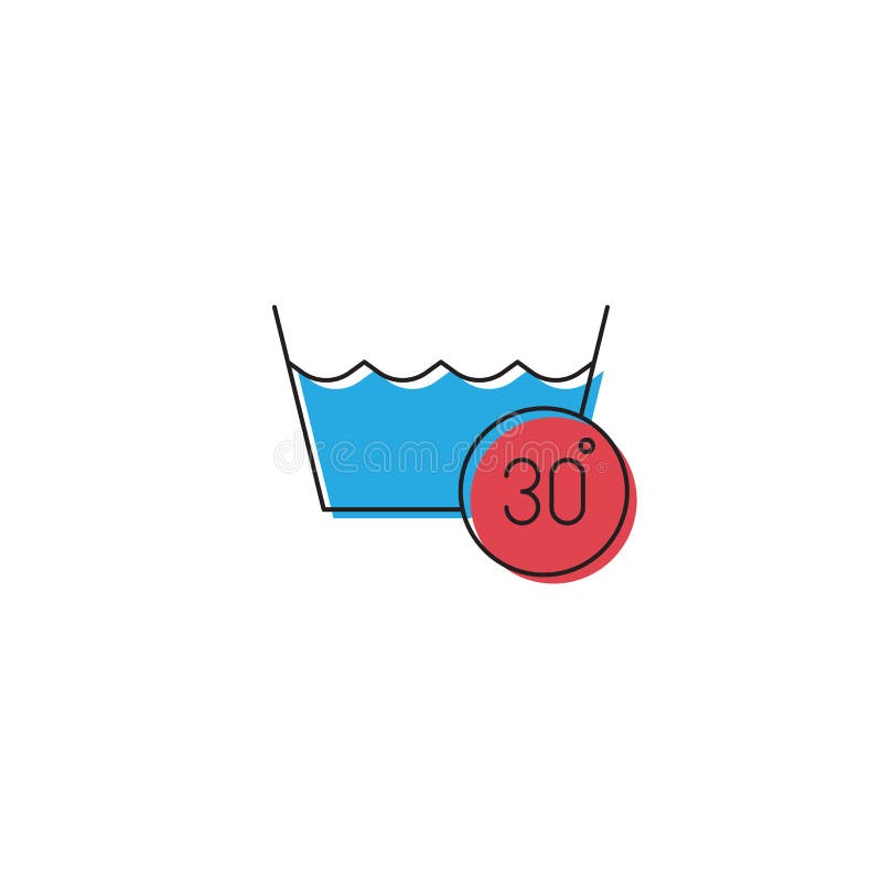 Water Temperature 30 Degrees Celsius Vector Icon Symbol Isolated on ...