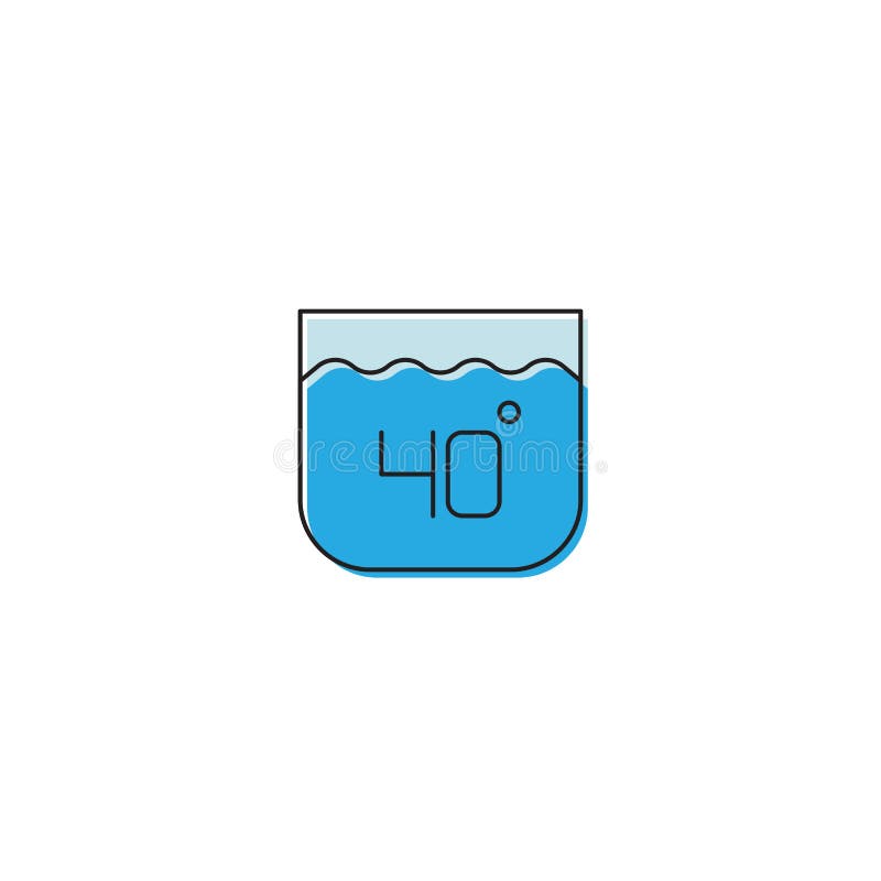 Water Temperature 30 Degrees Celsius Vector Icon Symbol Isolated on ...