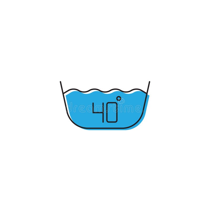 Water Temperature 40 Degrees Celsius Vector Icon Symbol Isolated on ...