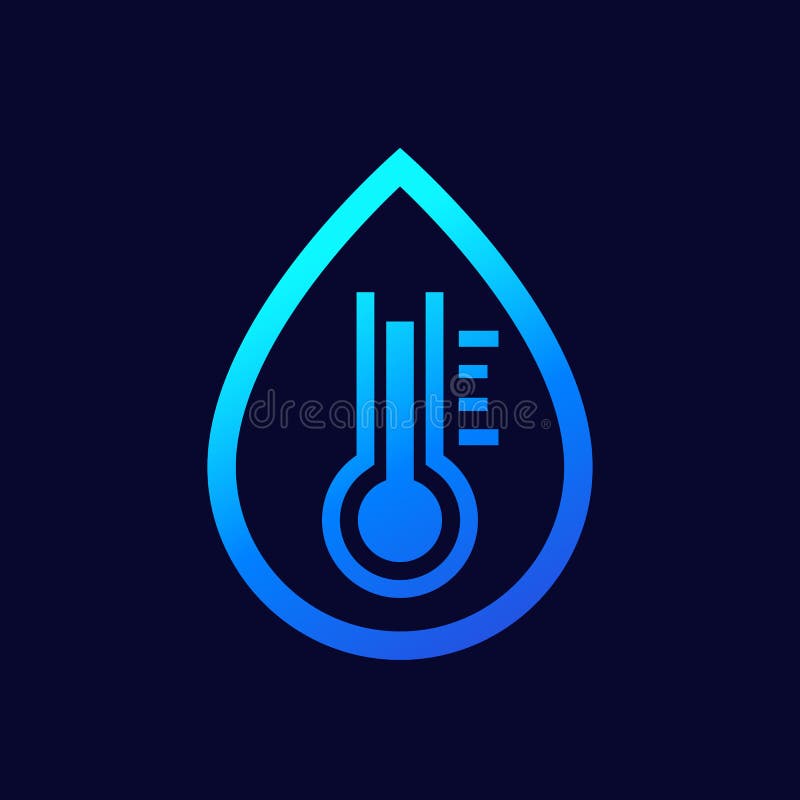 Water Temperature Icon with Thermometer, Vector Stock Vector ...
