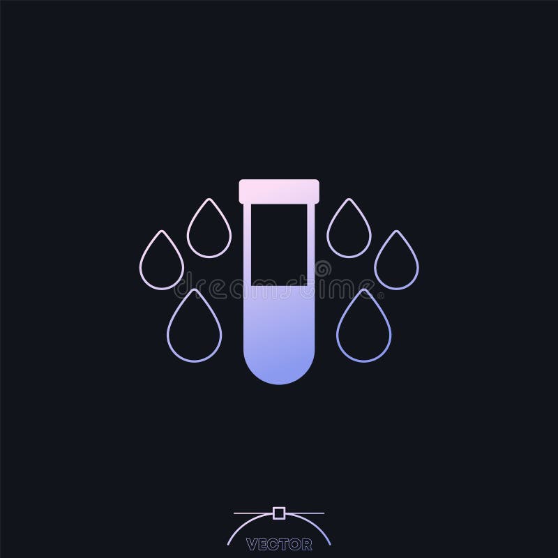 Water Testing Icon with a Sample Tube, Vector Stock Vector ...