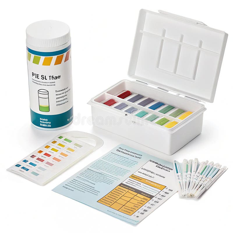 Water Testing Kit with PH Strips Stock Illustration - Illustration of ...