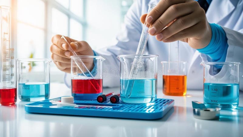 Water Testing in a Laboratory: a Scientific Experiment Stock ...