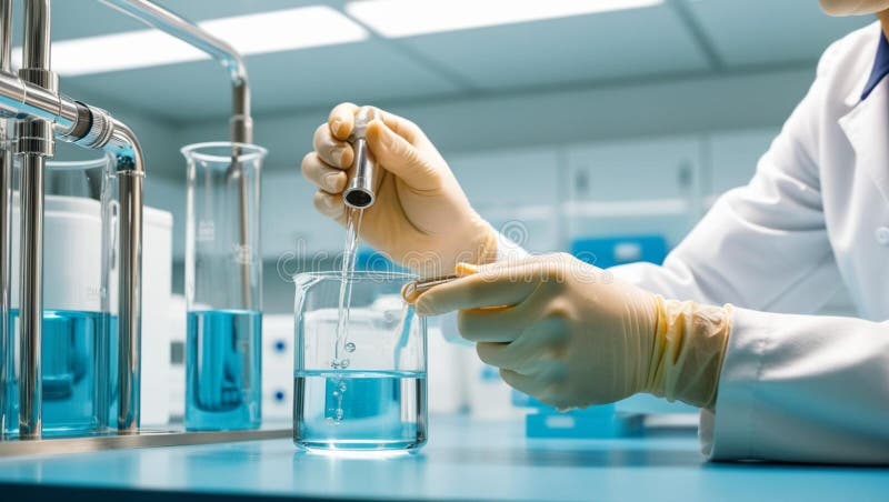 Water Testing in a Laboratory: a Scientific Experiment Stock ...