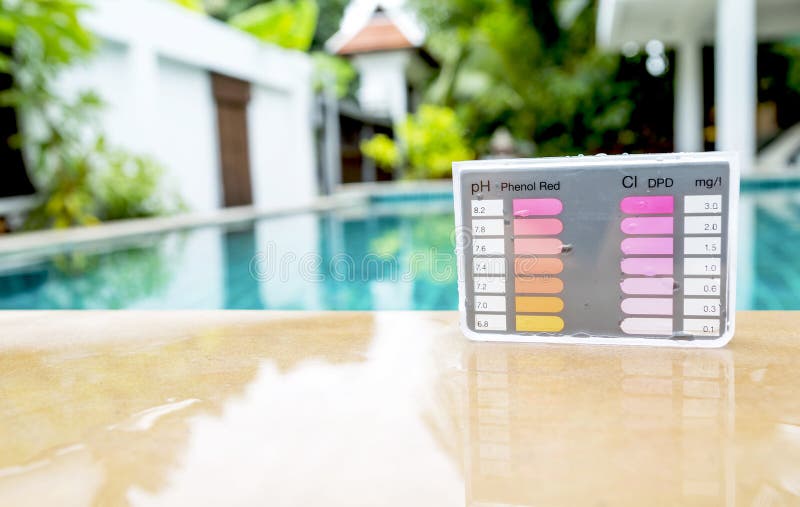Water Testing Test Kit on Swimming Pool Edge Stock Image - Image of ...