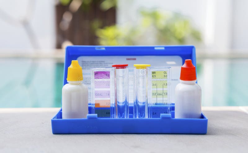 Water Testing Test Kit Tool for Swimming Pool Stock Photo - Image of ...