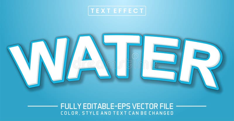Water Text Editable Style Effect Stock Illustration - Illustration of ...
