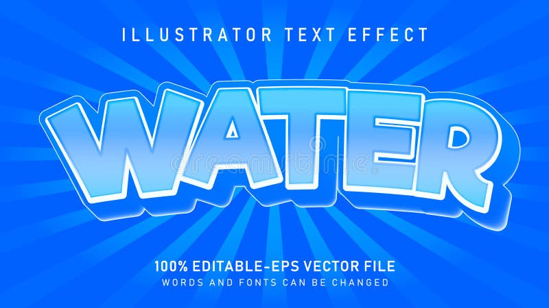 Water Text Effect Design Vector Stock Vector - Illustration of number ...