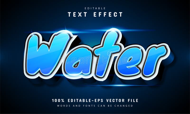 Water Text Effect with Blue Gradient Stock Vector - Illustration of ...