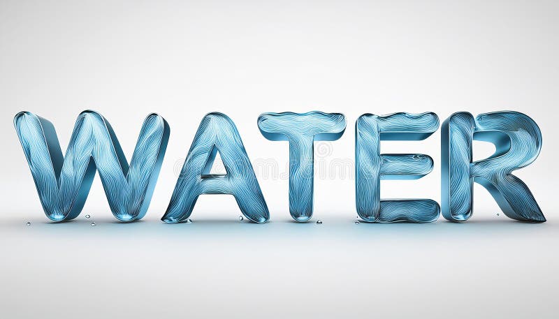 Water Text Effect Showing Purity and Freshness Stock Illustration ...