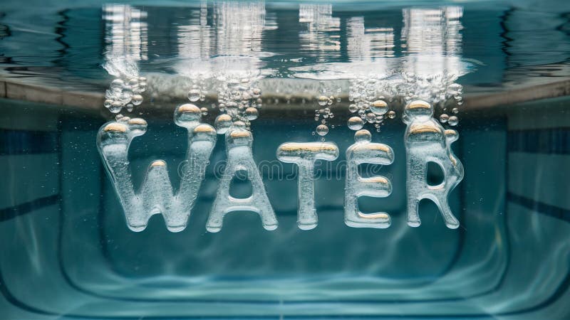 Water Text is Formed by Water Bubbles Stock Illustration - Illustration ...