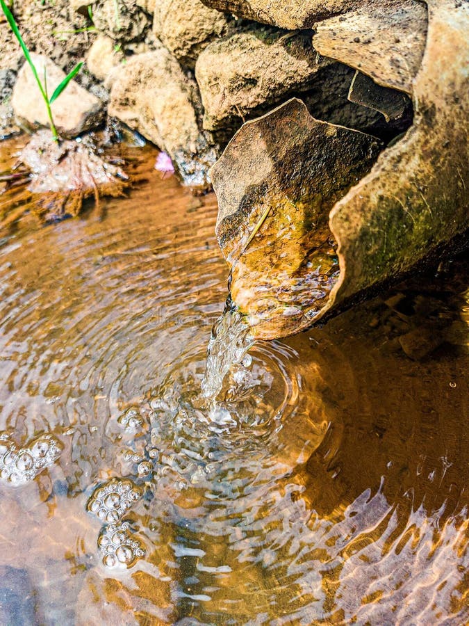 Water Texture in a Rice Field Stream in the Morning Stock Photo - Image ...