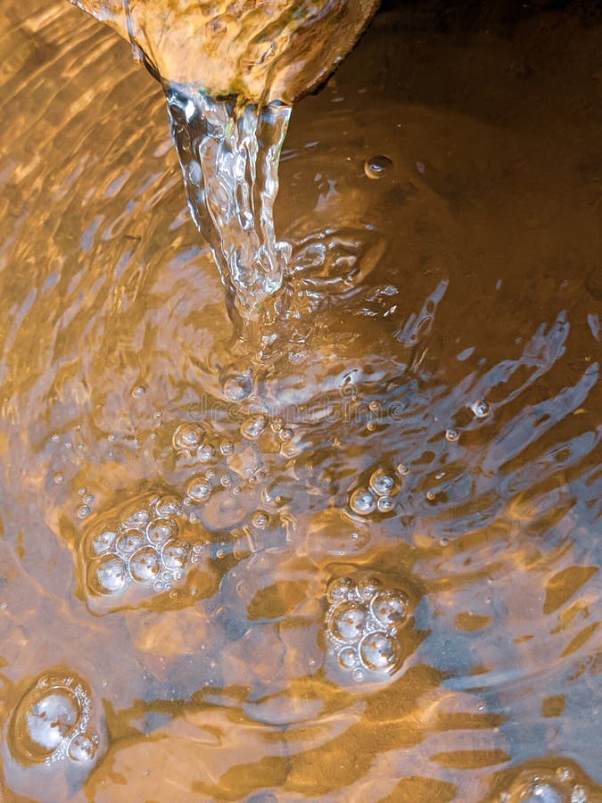 Water Texture in a Rice Field Stream in the Morning Stock Image - Image ...