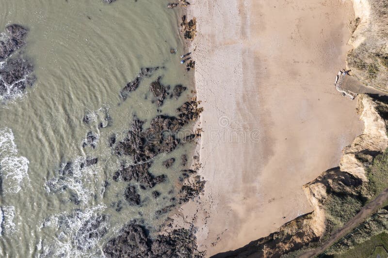 Water Texture, Rocks, Sandy Beach, Ocean Landscape Stock Photo - Image ...