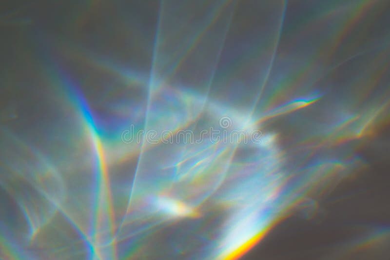 Water Texture Shadow with Rainbow Refraction of Light. Overlay Effect ...