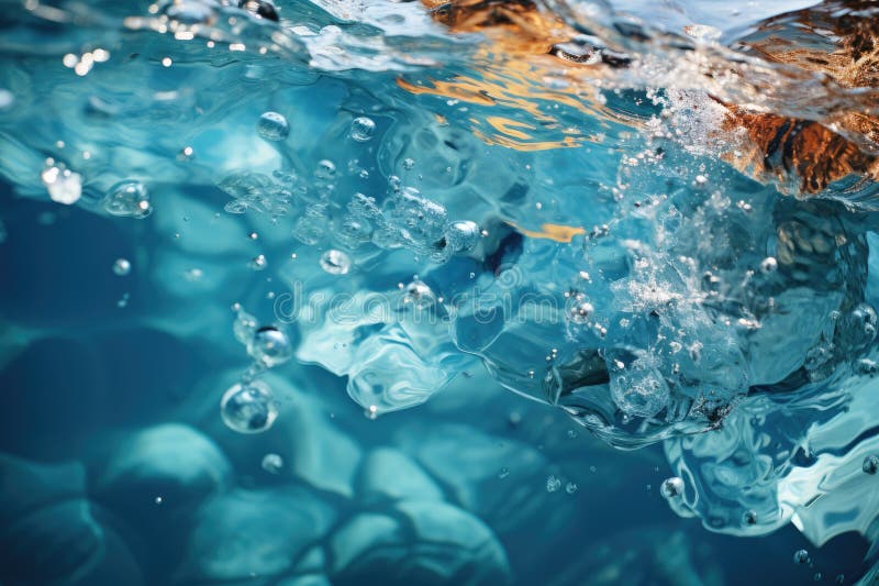 Water-themed Design with Ocean Waves and Underwater Creatures Stock ...