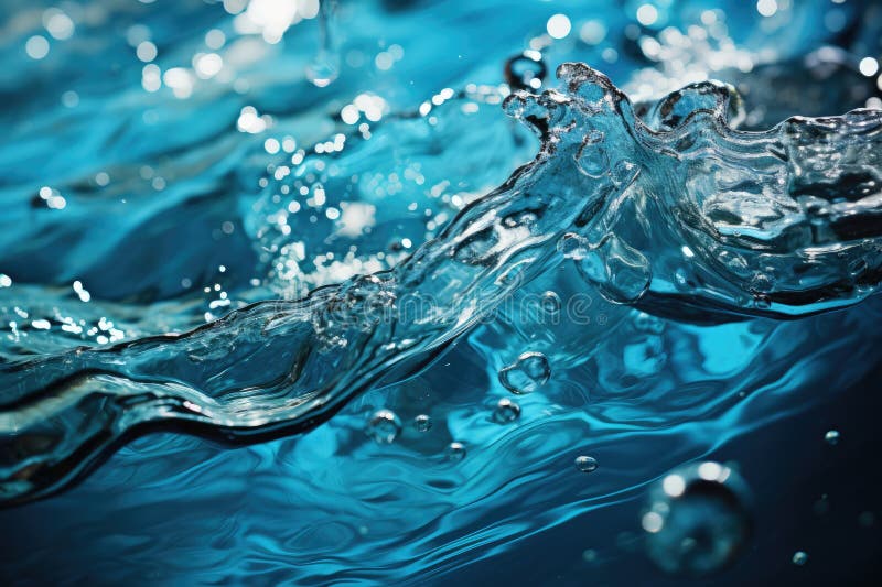 Water-themed Design with Ocean Waves and Underwater Creatures Stock ...