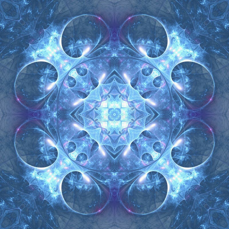 Water Themed Fractal Mandala Stock Illustration - Illustration of ...