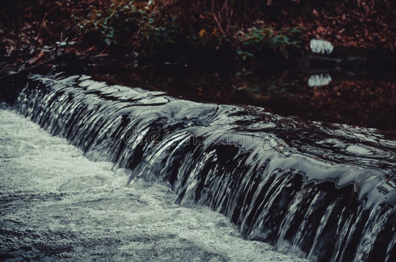 Water Threshold in the Autumn Park. Stock Photo - Image of fall, river ...