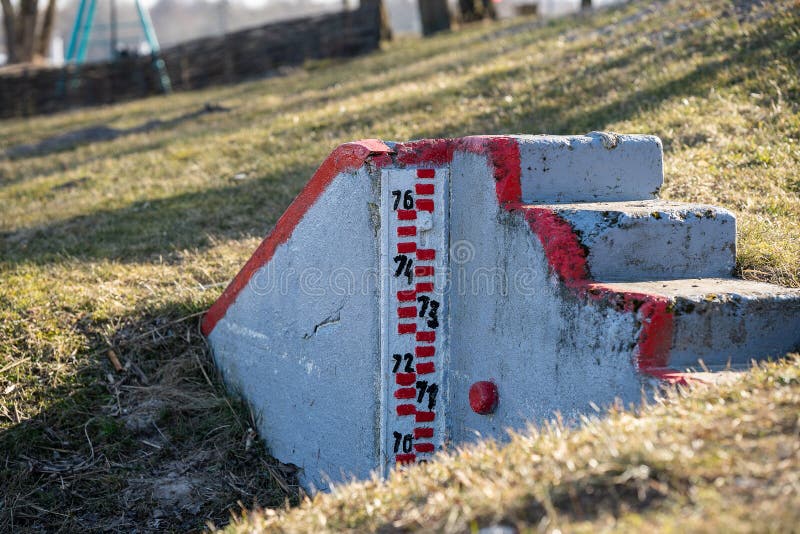 Water Tide Level Measurement Scale Stock Photo - Image of detail, lake ...