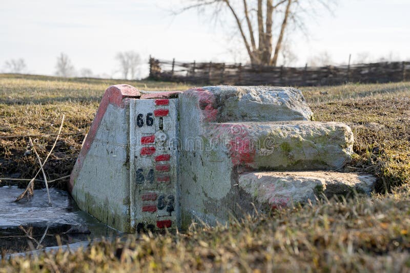 Water Tide Level Measurement Scale Stock Photo - Image of alignment ...