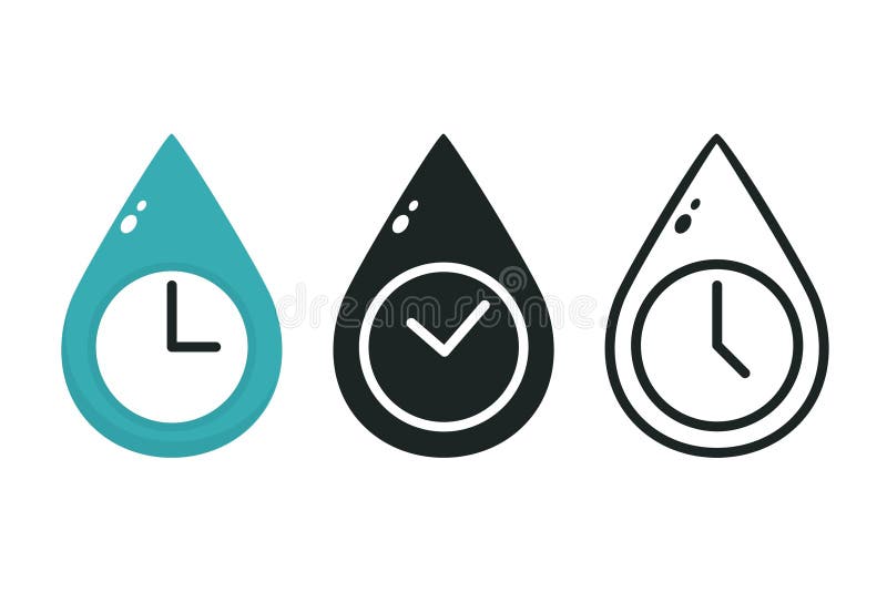 Water Time Icon. Illustration Vector Stock Vector - Illustration of ...