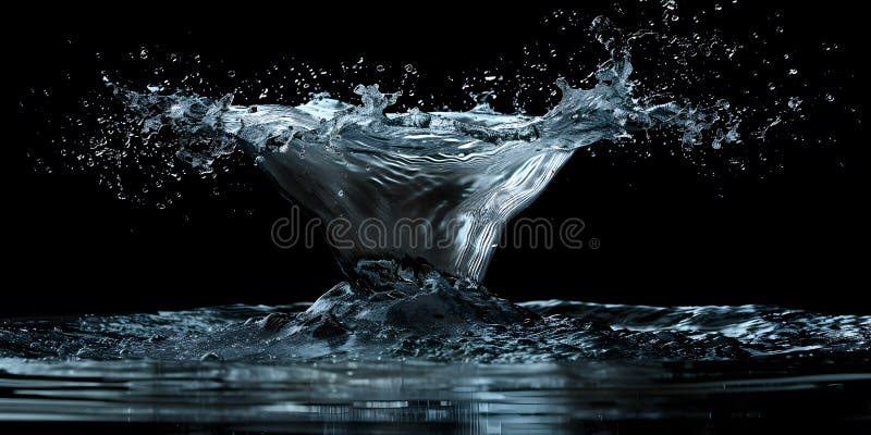 Water Tornado on a Black Background Stock Image - Image of rain ...