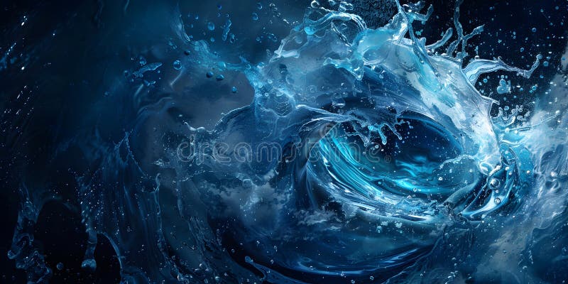 Water Tornado on a Black Background Stock Image - Image of stormy ...