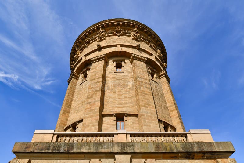 Water Tower Called Wasserturm in German City Mannheim Stock Photo ...