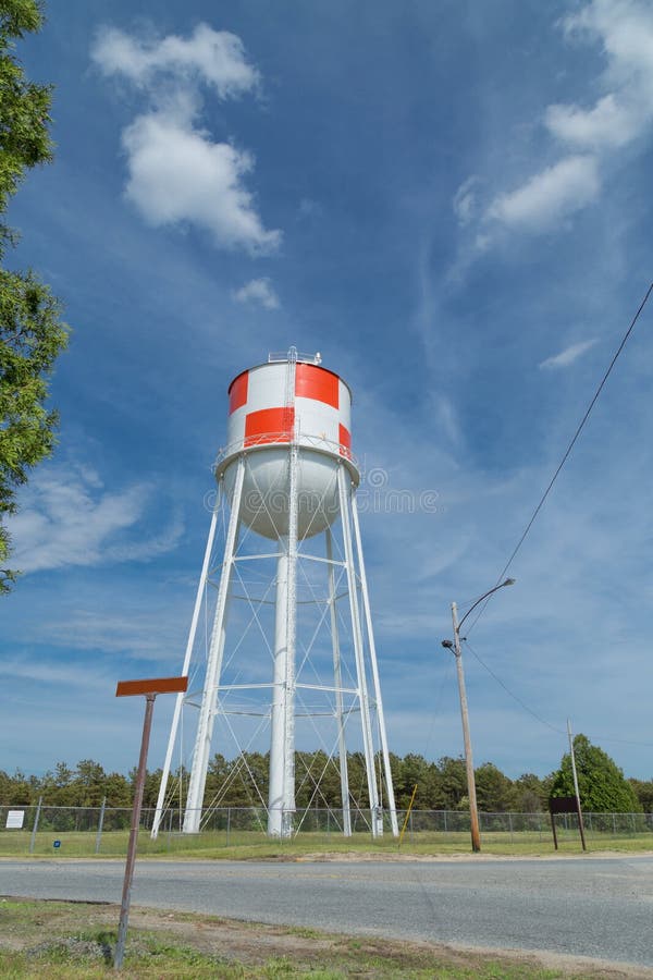 Water Tower with Checkered Design Stock Photo - Image of blue ...