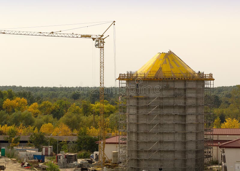 Scaffolding, Concrete Water Tank. Stock Photo - Image of engineering ...