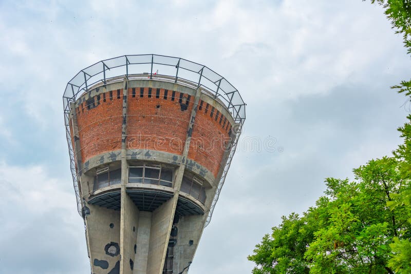 The Water Tower in Croatian Town Vukovar Stock Photo - Image of ...