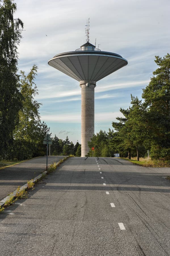 Water Tower on the Edge of Town Stock Image - Image of edge, fights ...