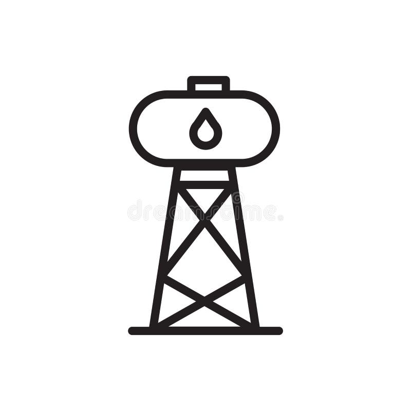 Water Tower Icon Vector Isolated on White Background, Water Tower Sign ...