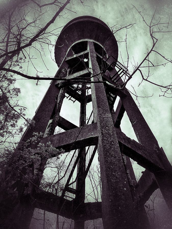Scary water tower stock image. Image of apocalyptic - 217446667