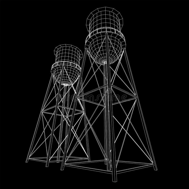 Round Water Tower Stock Illustrations – 975 Round Water Tower Stock ...