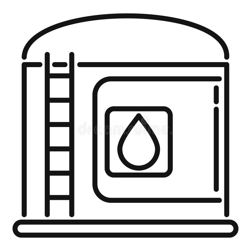 Water Tower with Ladder Storing Liquid for City Needs Stock ...