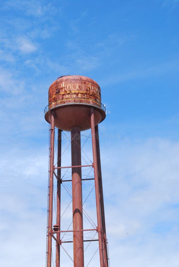 Metal Steel Water Tower on Top of Detroit Building Stock Photo - Image ...