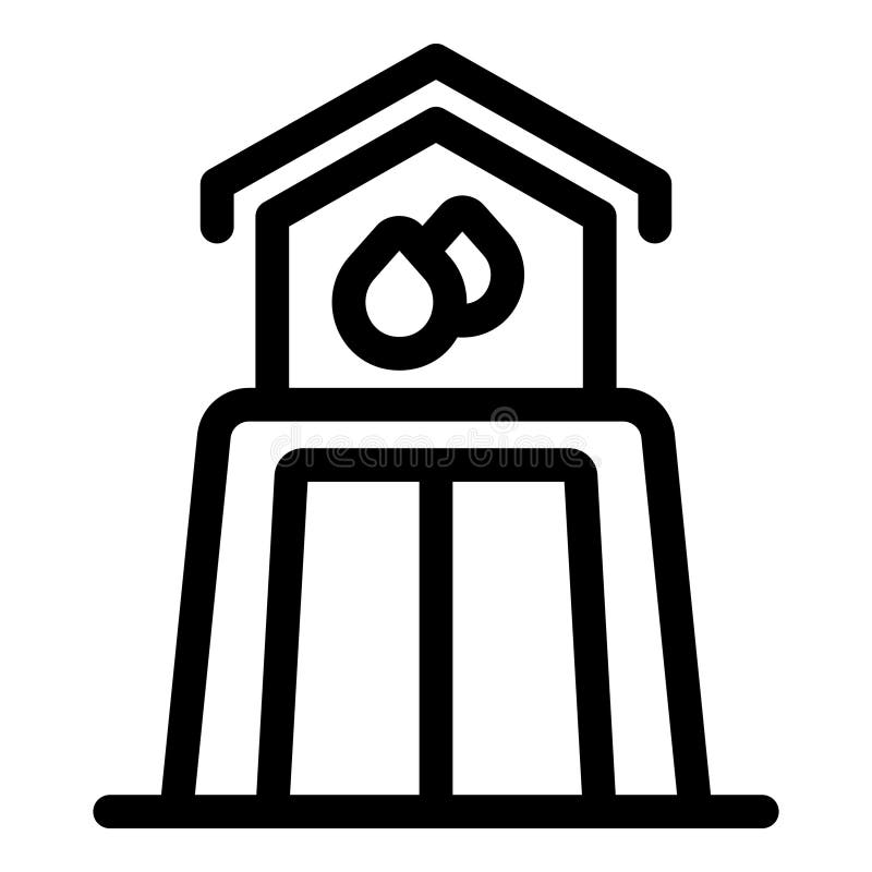 Water Tower Providing Clean Drinking Water To City Stock Illustration ...