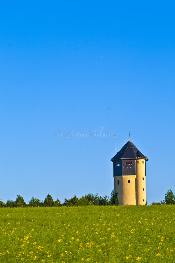 Water Tower in Rural Landscape Stock Image - Image of energy, seed ...