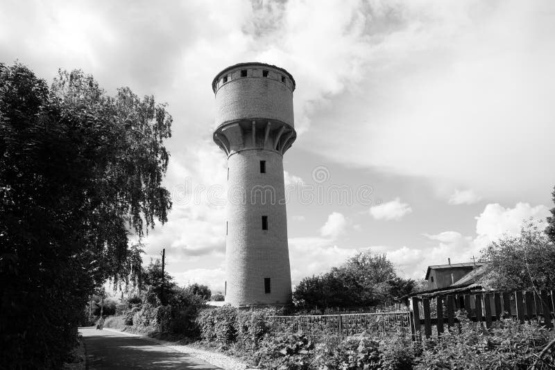 The Water Tower in a Small Town. Stock Photo - Image of medieval ...